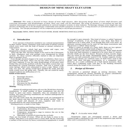 DESIGN OF MINE SHAFT ELEVATOR design guide | PDF