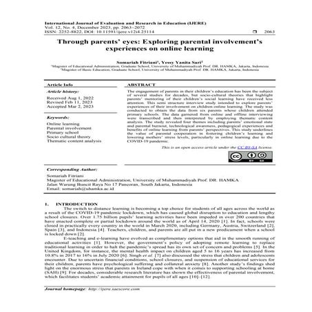 Through parents’ eyes: Exploring parental involvement’s experiences on ...