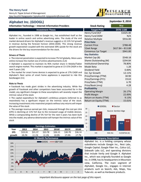 Who Owns Google? Top Alphabet (Google) Shareholders | PDF