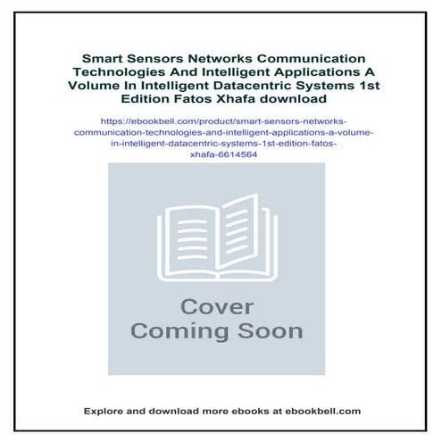Smart Sensors Networks Communication Technologies And Intelligent ...