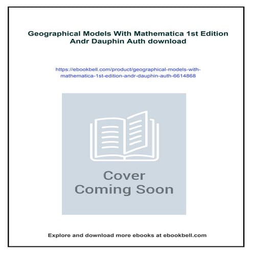Geographical Models With Mathematica 1st Edition Andr Dauphin Auth | PDF