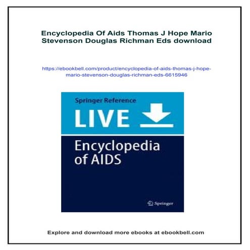 Encyclopedia Of Aids Thomas J Hope Mario Stevenson Douglas Richman Eds ...
