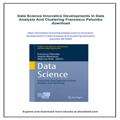 Data Science Innovative Developments In Data Analysis And Clustering Francesco Palumbo | PDF