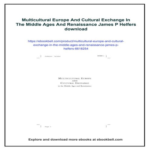 Multicultural Europe And Cultural Exchange In The Middle Ages And ...