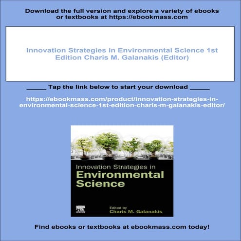 Innovation Strategies in Environmental Science 1st Edition Charis M. Galanakis (Editor) | PDF