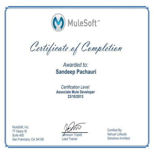 MuleSoft Developer Certificate-Sandeep | PDF