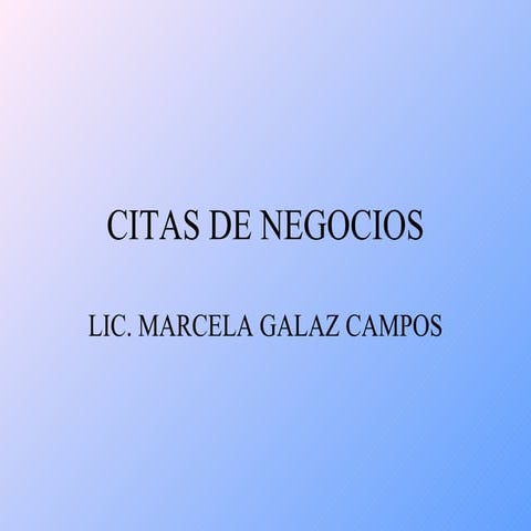 CITAS DE NEGOCIOS | PPT