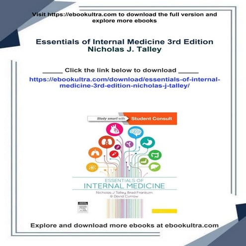 Essentials of Internal Medicine 3rd Edition Nicholas J. Talley | PDF