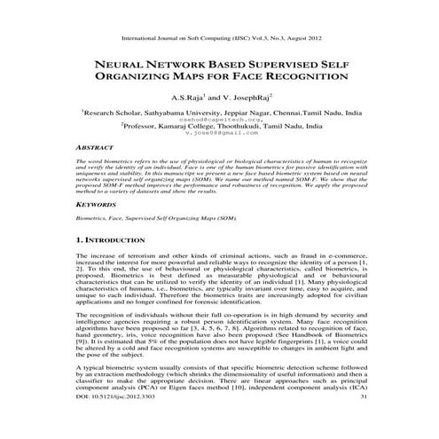 Neural Network Based Supervised Self Organizing Maps For Face Recognition Pdf