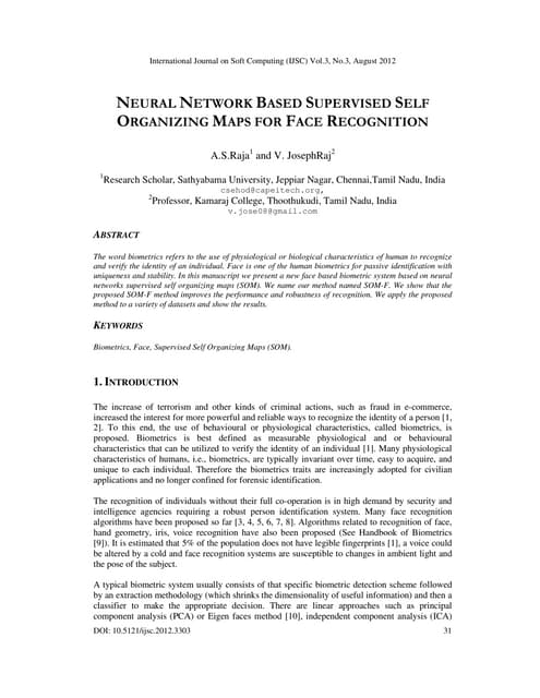 Neural Network Based Supervised Self Organizing Maps For Face Recognition Pdf