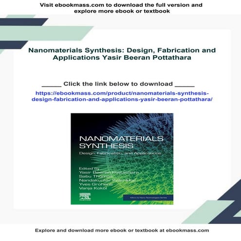 Nanomaterials Synthesis: Design, Fabrication and Applications Yasir Beeran Pottathara | PDF