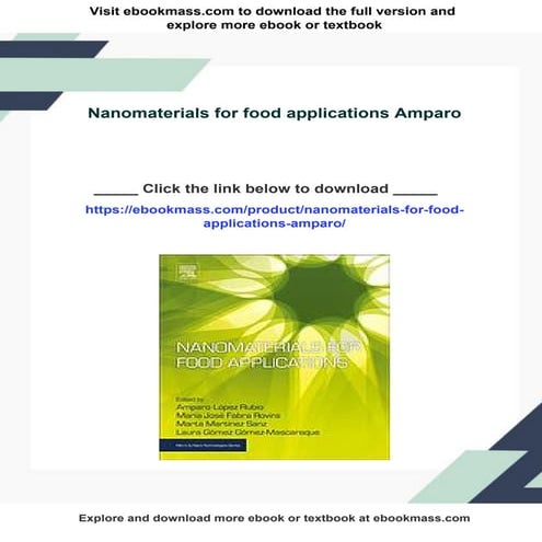 Nanomaterials for food applications Amparo | PDF