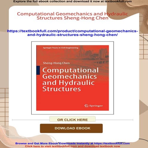 Computational Geomechanics and Hydraulic Structures Sheng-Hong Chen | PDF