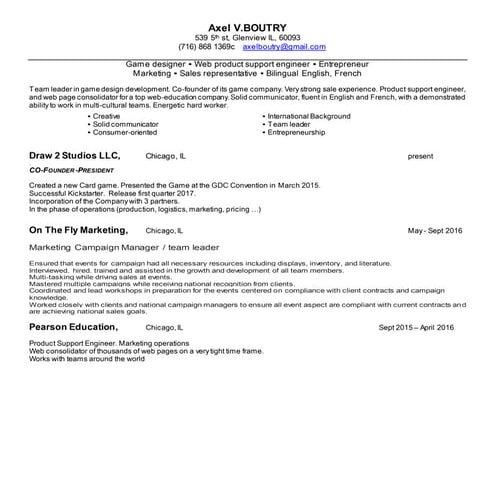 Boutry, Axel Final Resume | PDF