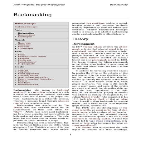 Backmasking | PDF