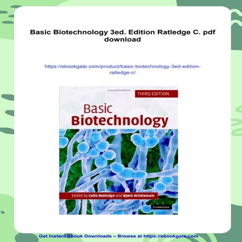 Basic Biotechnology 3ed. Edition Ratledge C. | PDF
