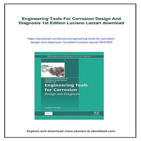 Engineering Tools For Corrosion Design And Diagnosis 1st Edition Luciano Lazzari | PDF
