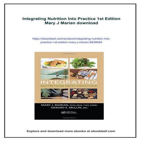 Integrating Nutrition Into Practice 1st Edition Mary J Marian | PDF