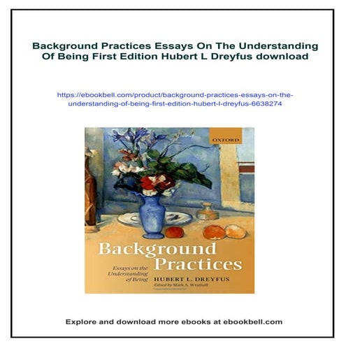 Background Practices Essays On The Understanding Of Being First Edition ...