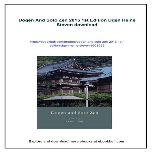 Dogen And Soto Zen 2015 1st Edition Dgen Heine Steven | PDF