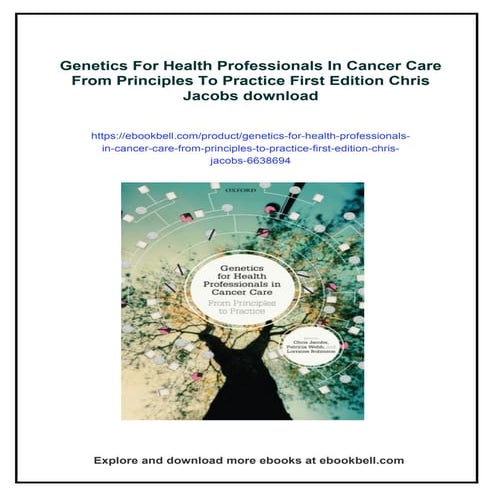 Genetics For Health Professionals In Cancer Care From Principles To ...