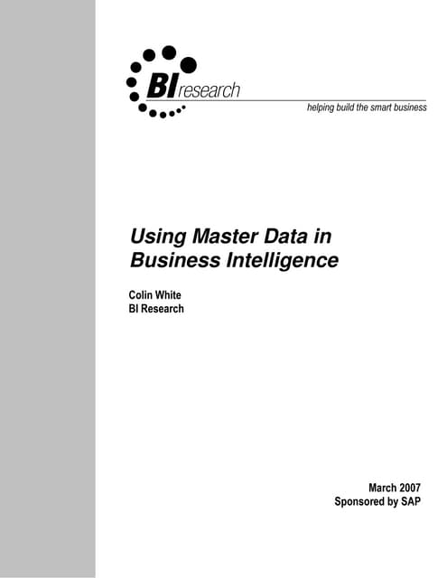 Using Master Data In Business Intelligence Pdf Databases Computer Software And Applications