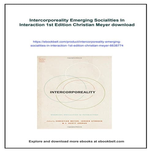 Intercorporeality Emerging Socialities In Interaction 1st Edition ...