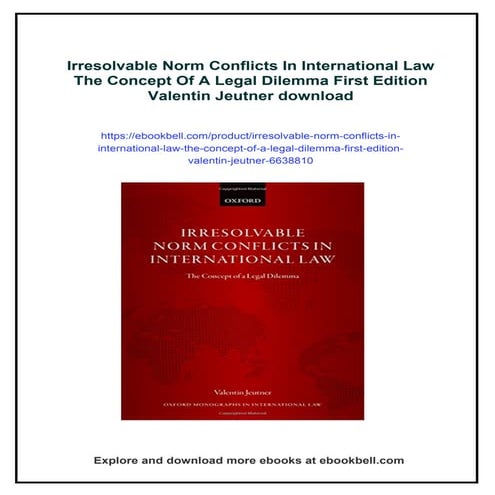 Irresolvable Norm Conflicts In International Law The Concept Of A Legal ...