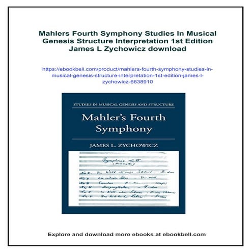 Mahlers Fourth Symphony Studies In Musical Genesis Structure ...