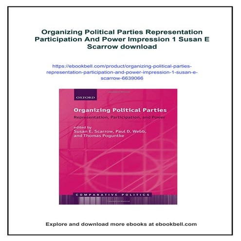 Organizing Political Parties Representation Participation And Power ...