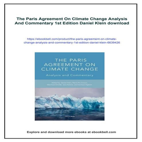 The Paris Agreement On Climate Change Analysis And Commentary 1st ...