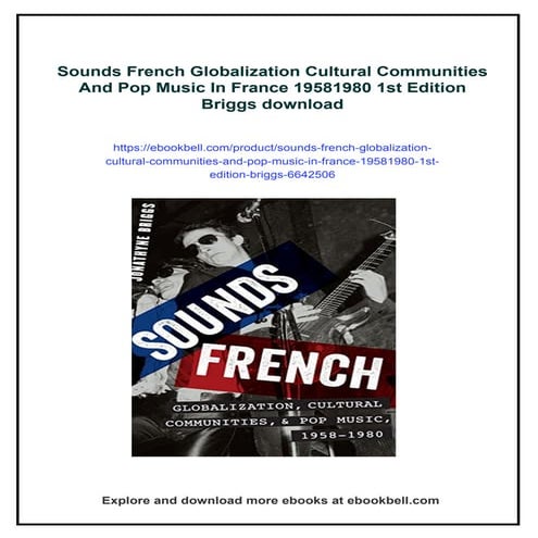 Sounds French Globalization Cultural Communities And Pop Music In ...