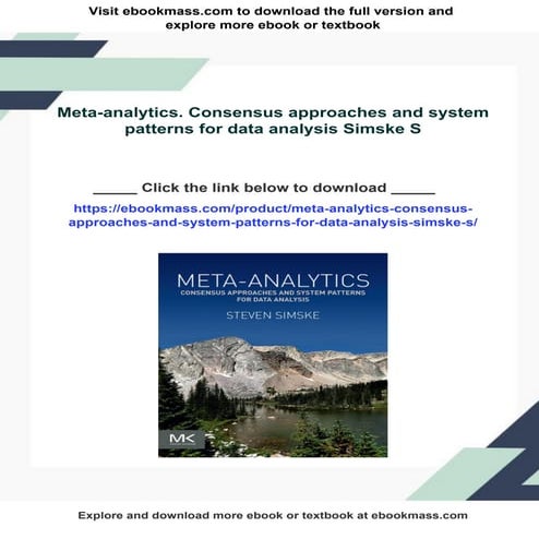 Meta-analytics. Consensus approaches and system patterns for data ...