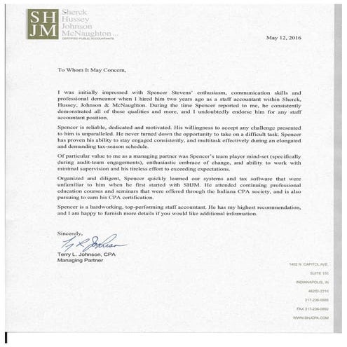 spencer rec letter1 | PDF