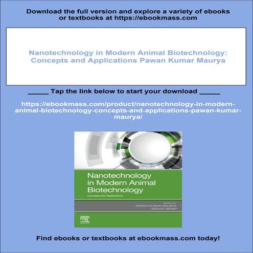 Nanotechnology in Modern Animal Biotechnology: Concepts and Applications Pawan Kumar Maurya | PDF