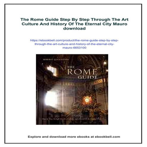 The Rome Guide Step By Step Through The Art Culture And History Of The ...
