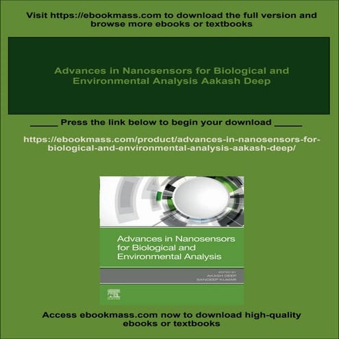Advances in Nanosensors for Biological and Environmental Analysis Aakash Deep | PDF