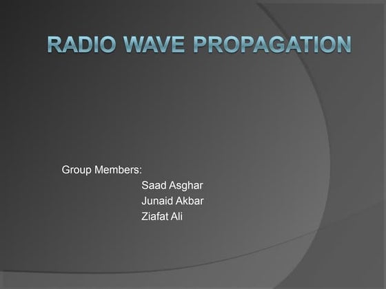 Propagation Of Waves Pptx