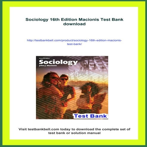 Sociology 16th Edition Macionis Test Bank | PDF