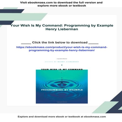 Your Wish Is My Command: Programming by Example Henry Lieberman | PDF