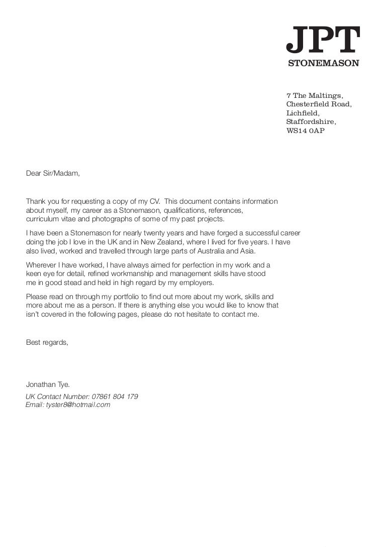 JPT (Covering Letter, CV, Qualifications, References)