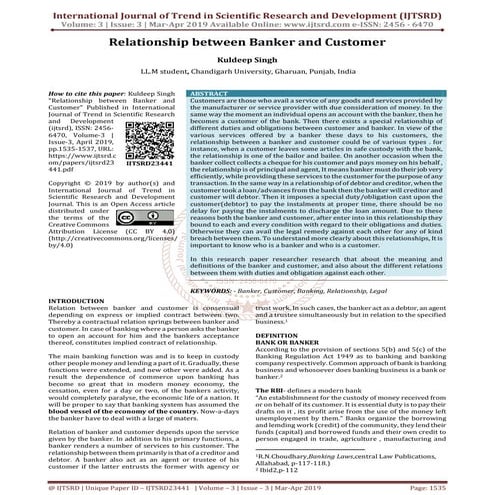 Relationship between Banker and Customer | PDF