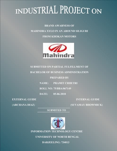 A project report on brand awareness | PDF