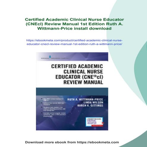 Certified Academic Clinical Nurse Educator (CNEcl) Review Manual 1st ...