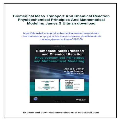 Biomedical Mass Transport And Chemical Reaction Physicochemical ...