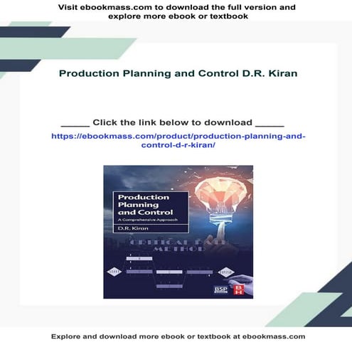 Production Planning and Control D.R. Kiran | PDF
