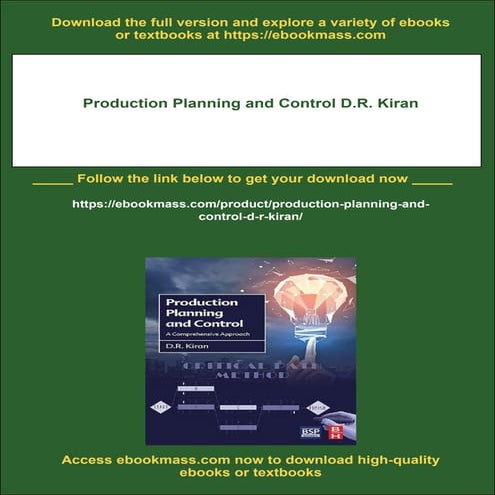 Production Planning and Control D.R. Kiran | PDF