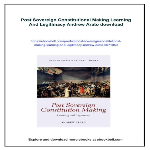 Post Sovereign Constitutional Making Learning And Legitimacy Andrew ...