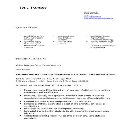 Logistics Coordinator | DOC
