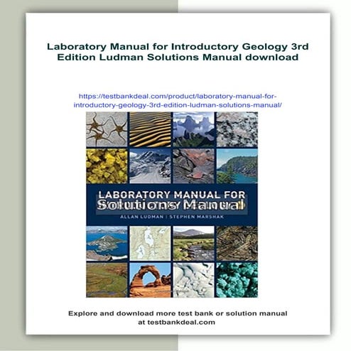 Laboratory Manual for Introductory Geology 3rd Edition Ludman Solutions ...